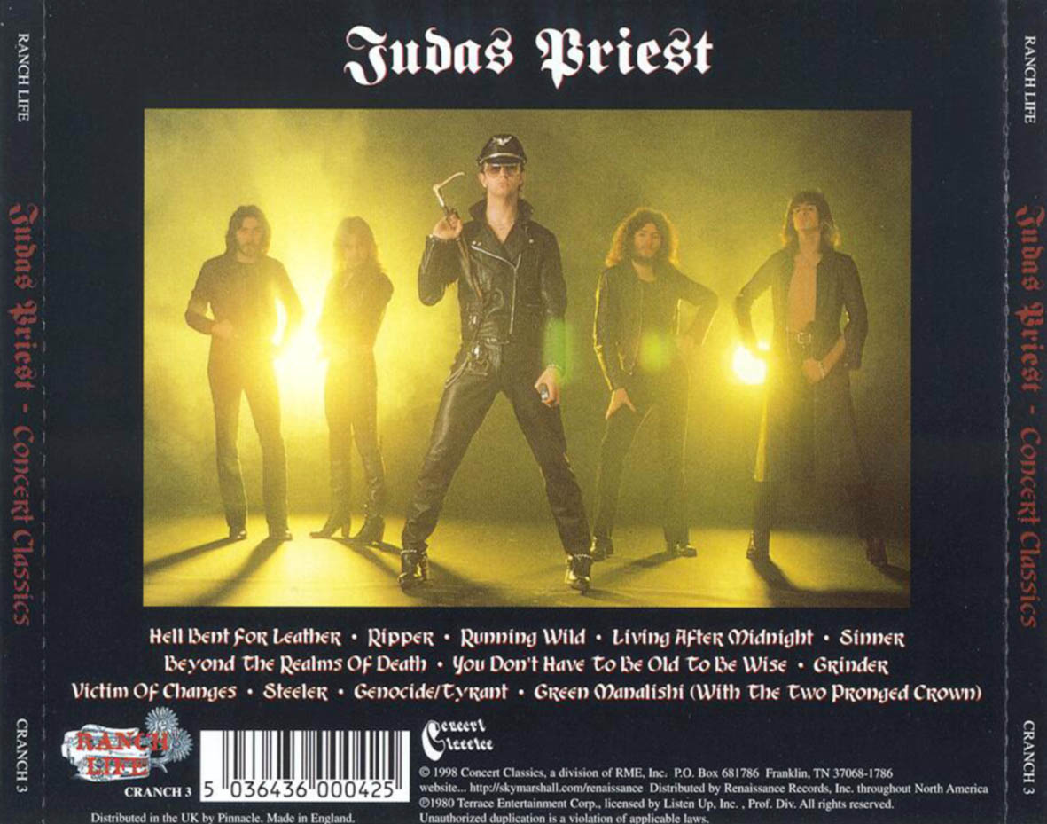 Judas Priest Concert Classics : Back | CD Covers | Cover Century | Over ...